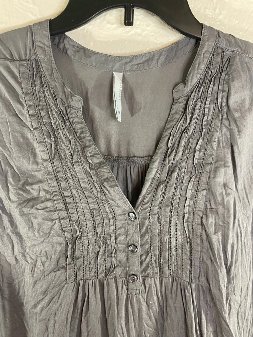 Old Navy | Dresses | Old Navy Gray Pintuck Vneck Dress | Poshmark